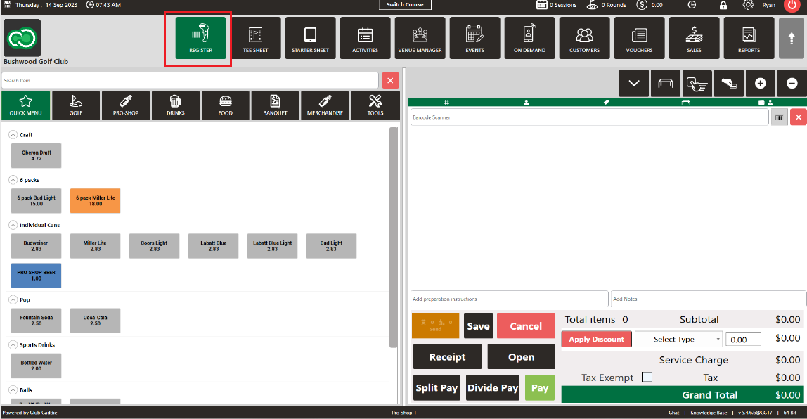 Register : Change item color Register : Change item color