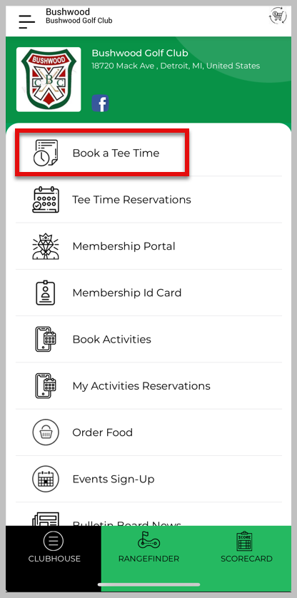 Mobile App : Booking a Tee Time