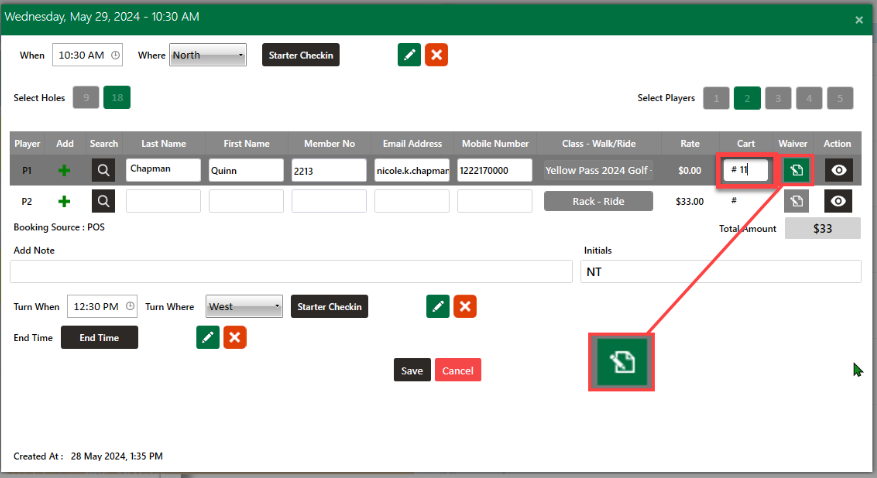 Starter Sheet : Digital Cart Waiver