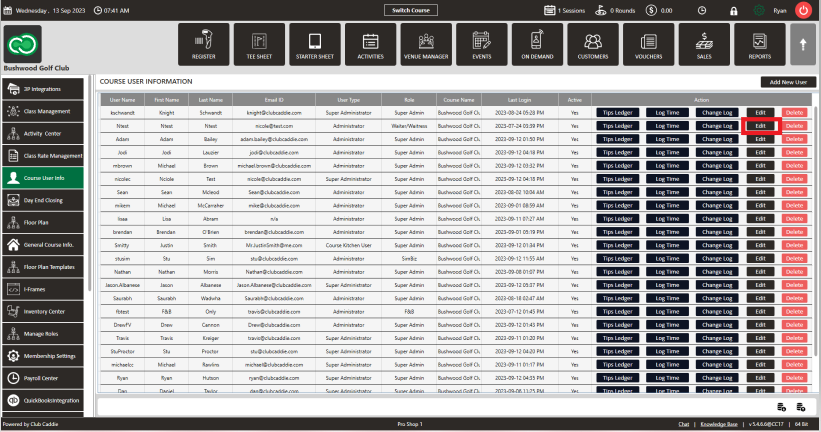 Register : Employee Tab Identification