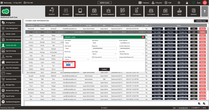 Register : Employee Tab Identification