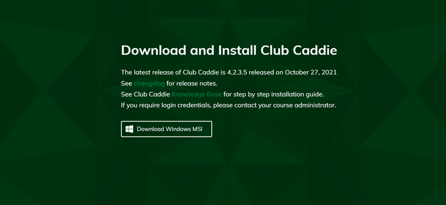 General : Downloading Club Caddie