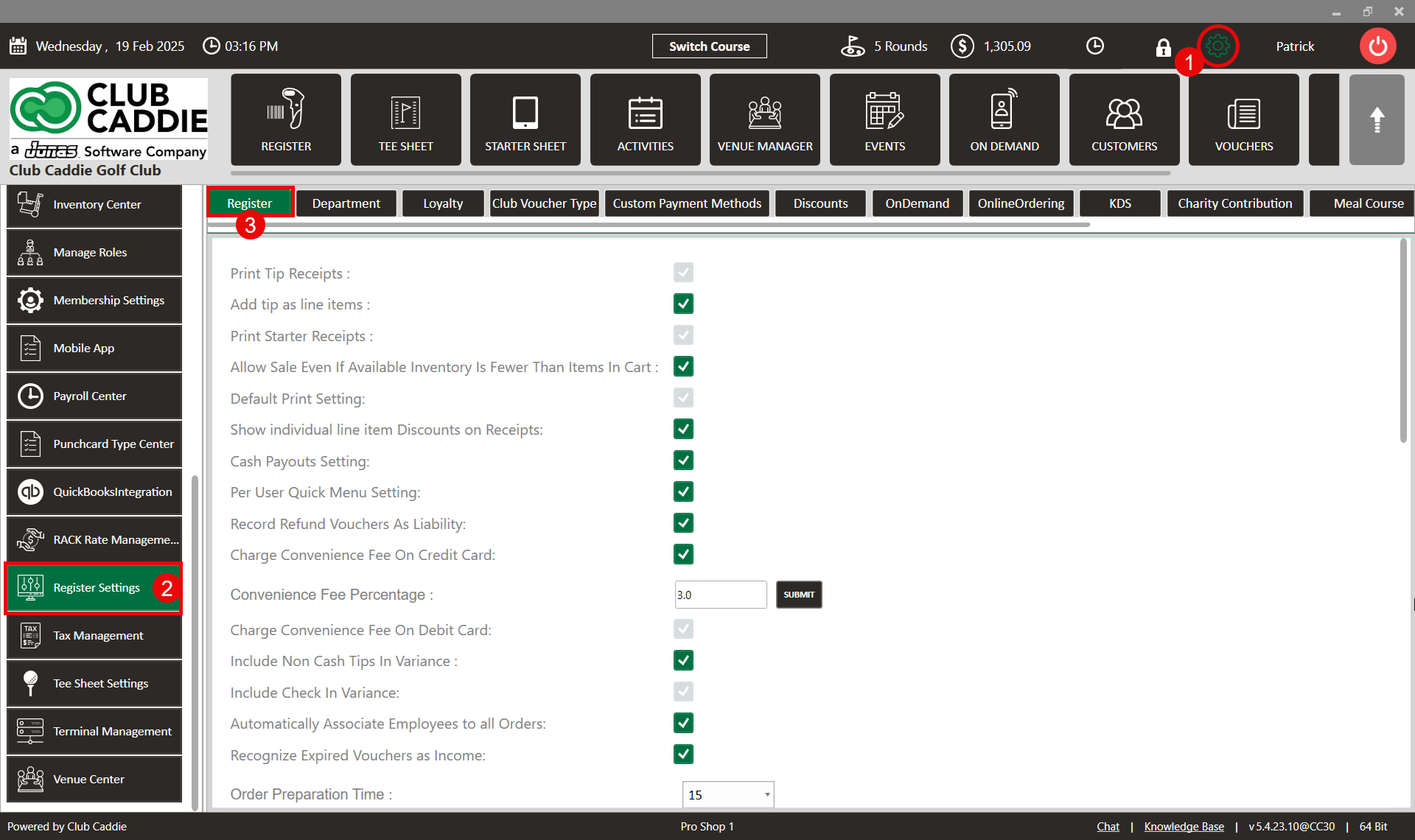 Settings : Adjust Day End Closing Time