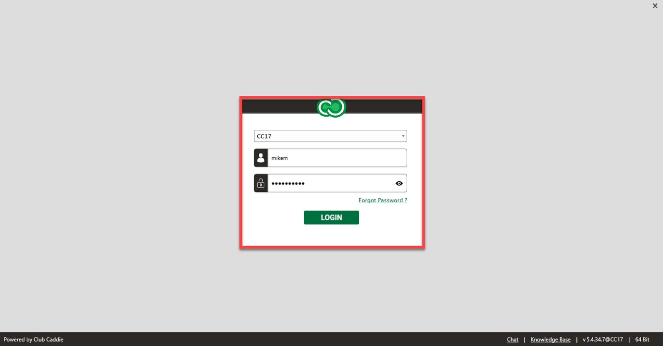 General : How to Login to Club Caddie