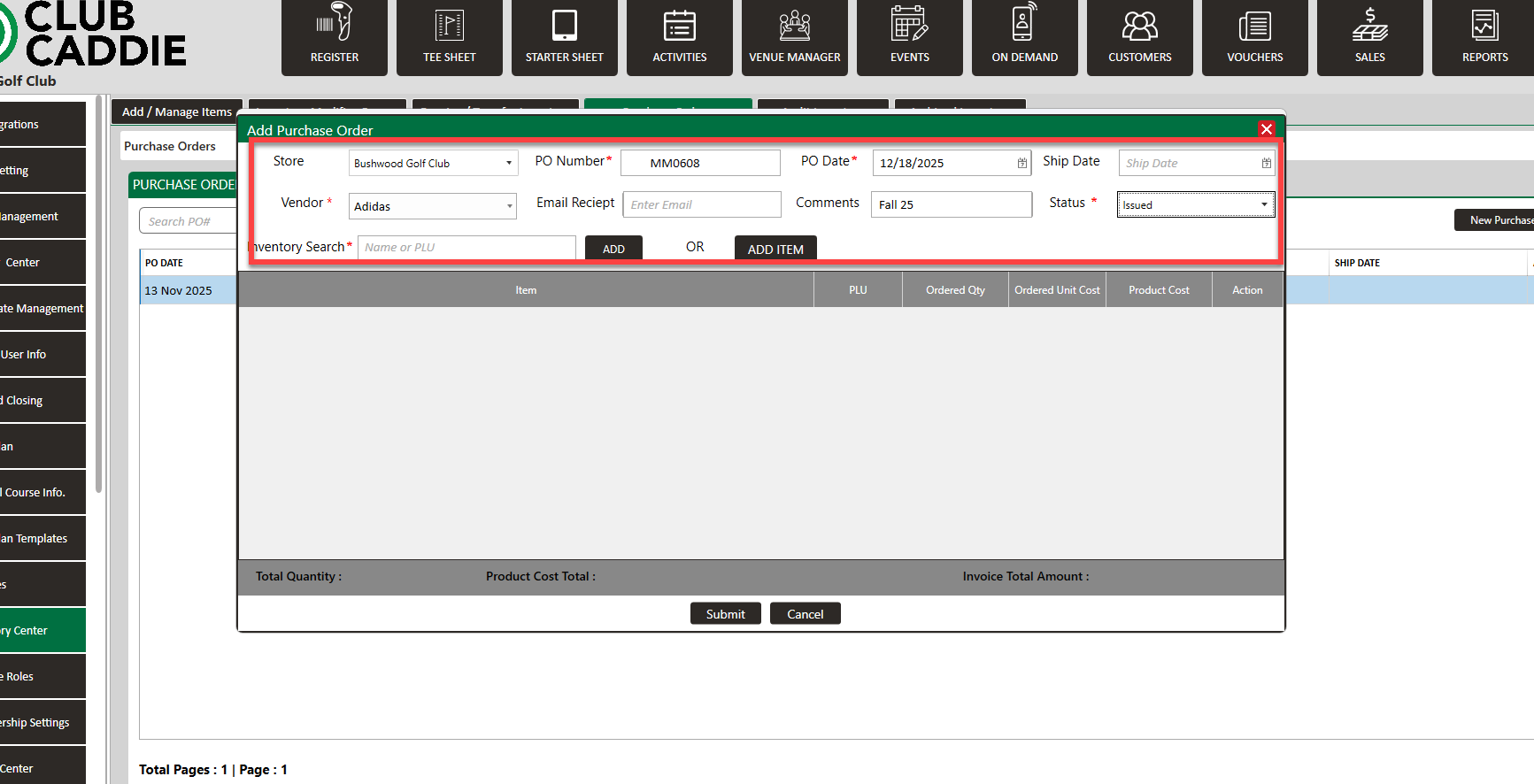 Inventory : Creating And Managing Central Buyer Purchase Orders