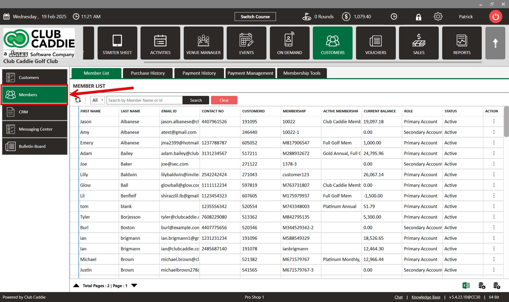Members : How to Perform a Ledger Adjustment